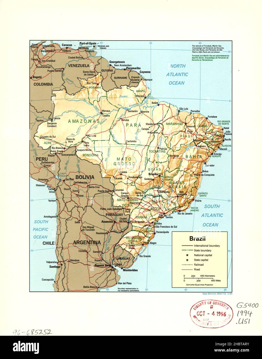 1994 Brazil Map Stock Photo - Alamy