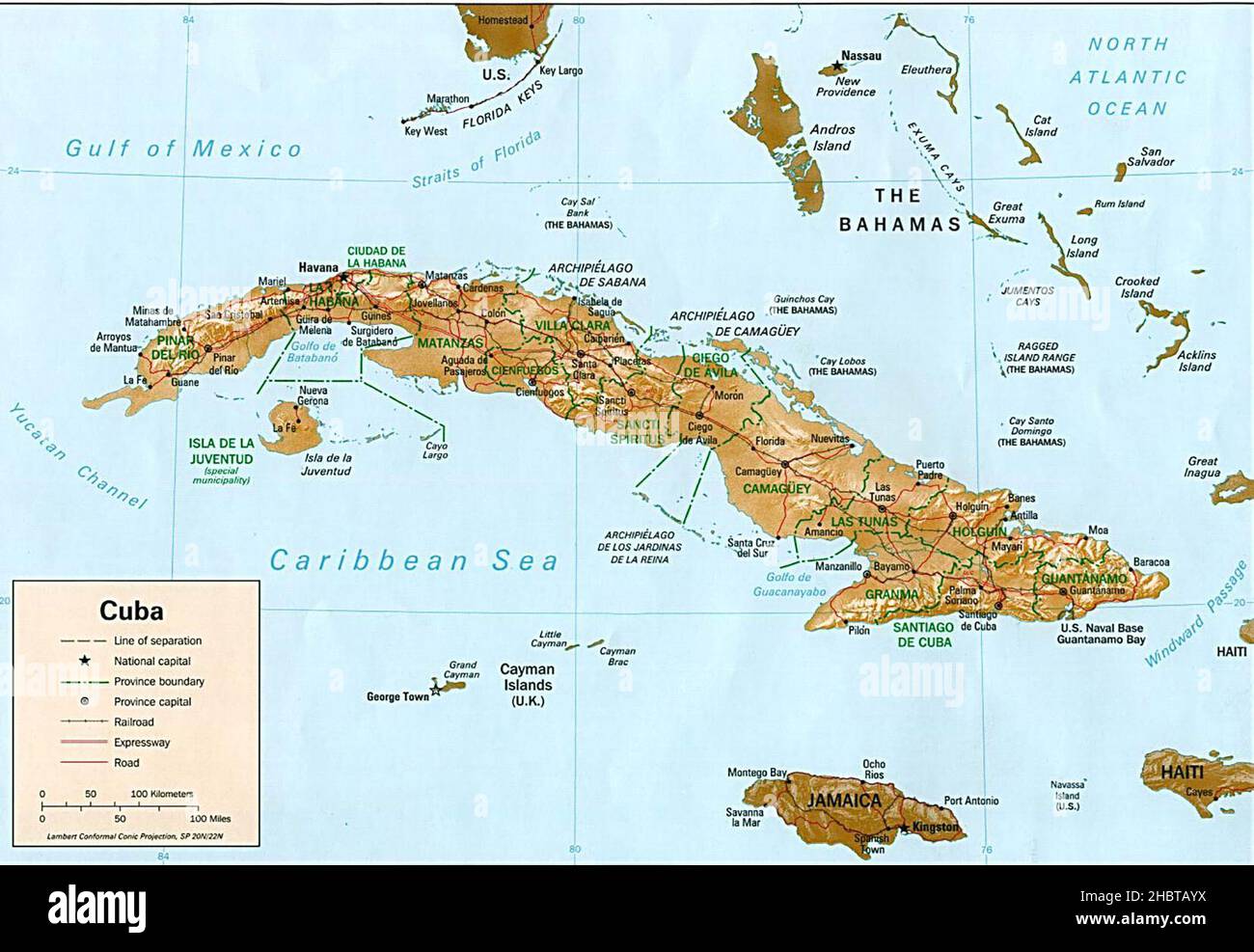 1994 map of cuba hi-res stock photography and images - Alamy
