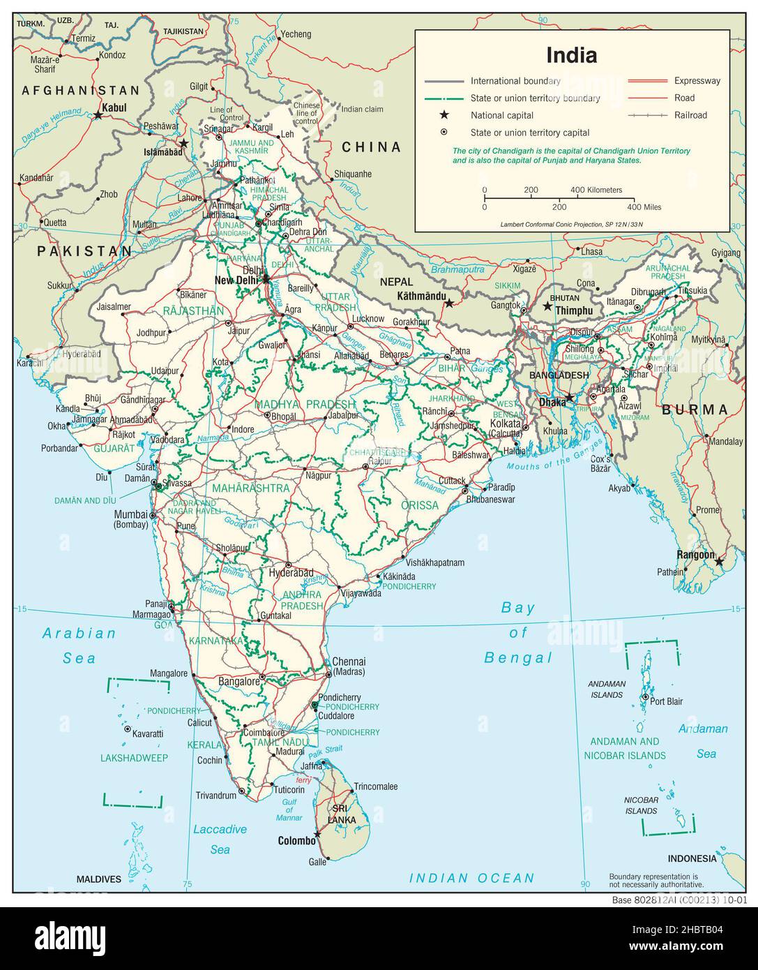 2001 india map hi-res stock photography and images - Alamy