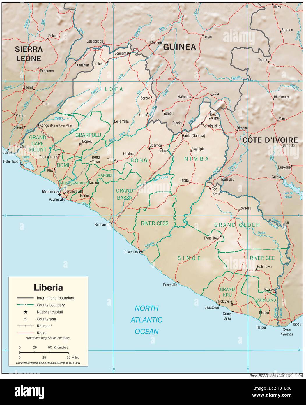 Historical liberia map Cut Out Stock Images & Pictures - Alamy
