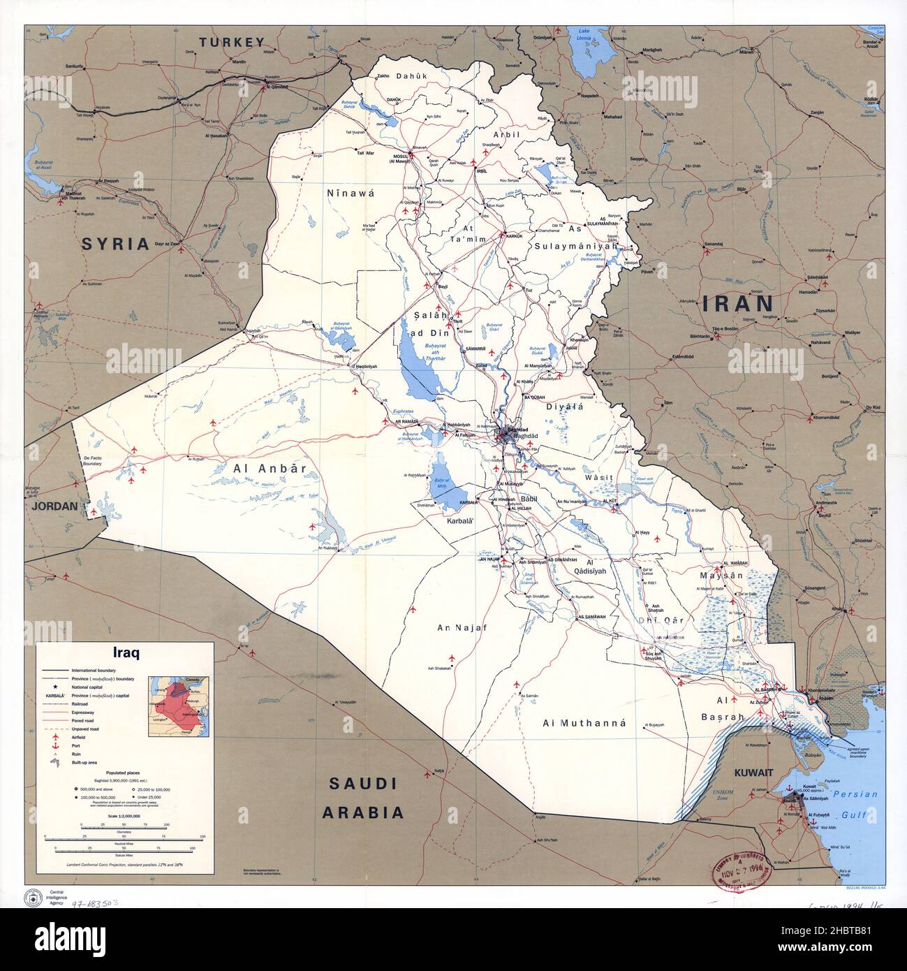 1994 iraq map hi-res stock photography and images - Alamy