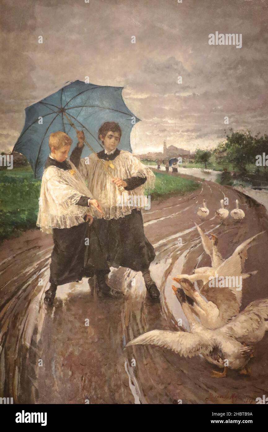 Il ritorno dalla sagra - 1887 - oil on canvas 74 x 47,7 cm - Bianchi ...