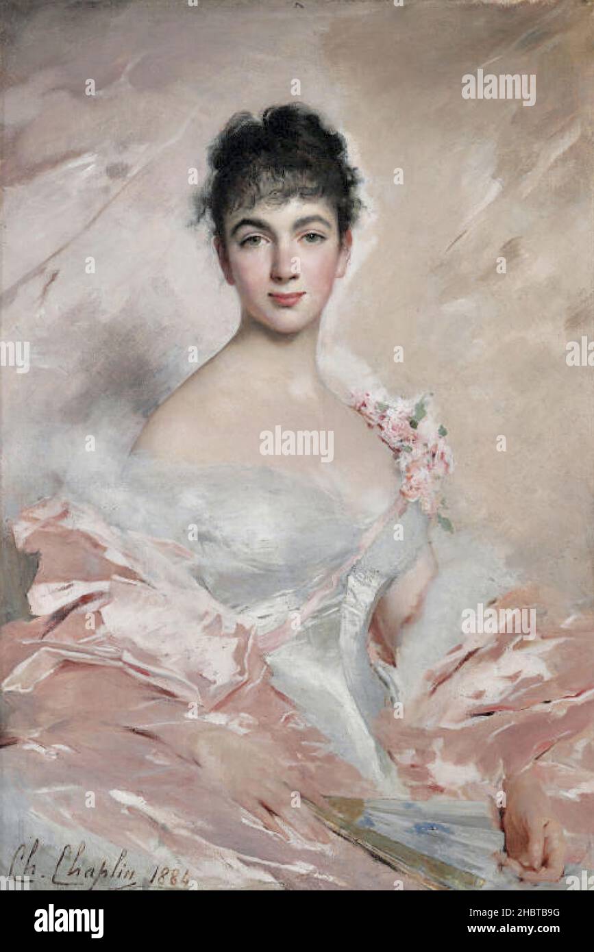 Femme en rose - 1884 - Oil on canvas 101,6 x 68 cm - Chaplin Charles ...