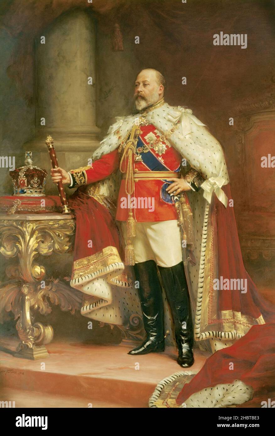 King Edward VII - 1912 - Oil on canvas 251,7 x 174,8 cm - Fildes Samuel ...