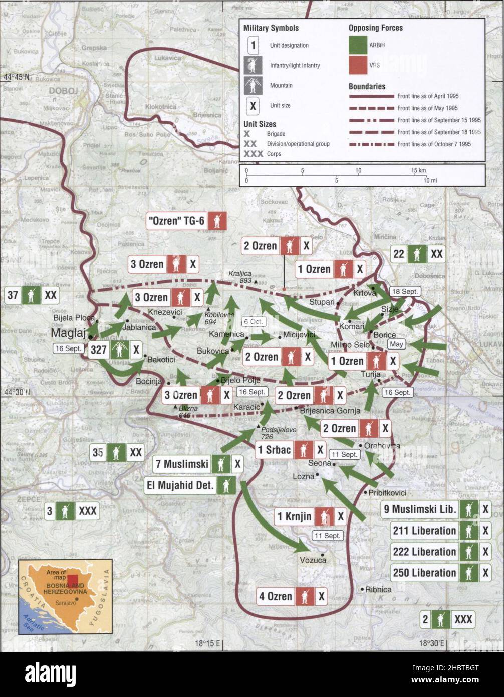 Ozren mountains map hi-res stock photography and images - Alamy