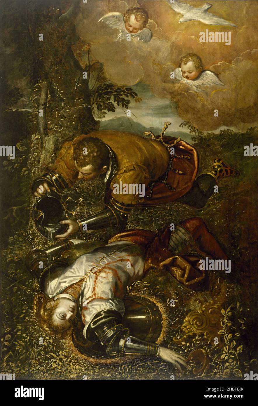 Domenico Tintoretto - Tancred Baptizing Clorinda Stock Photo - Alamy