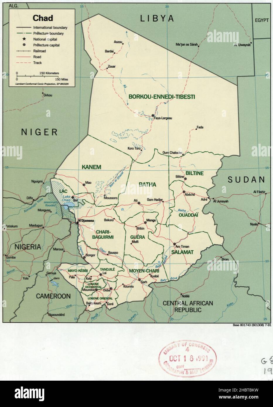 Map of Chad ca. 1991 Stock Photo - Alamy