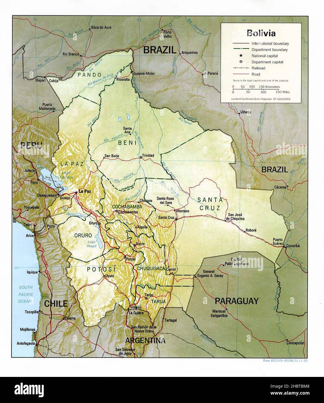 1993 bolivia map hi-res stock photography and images - Alamy
