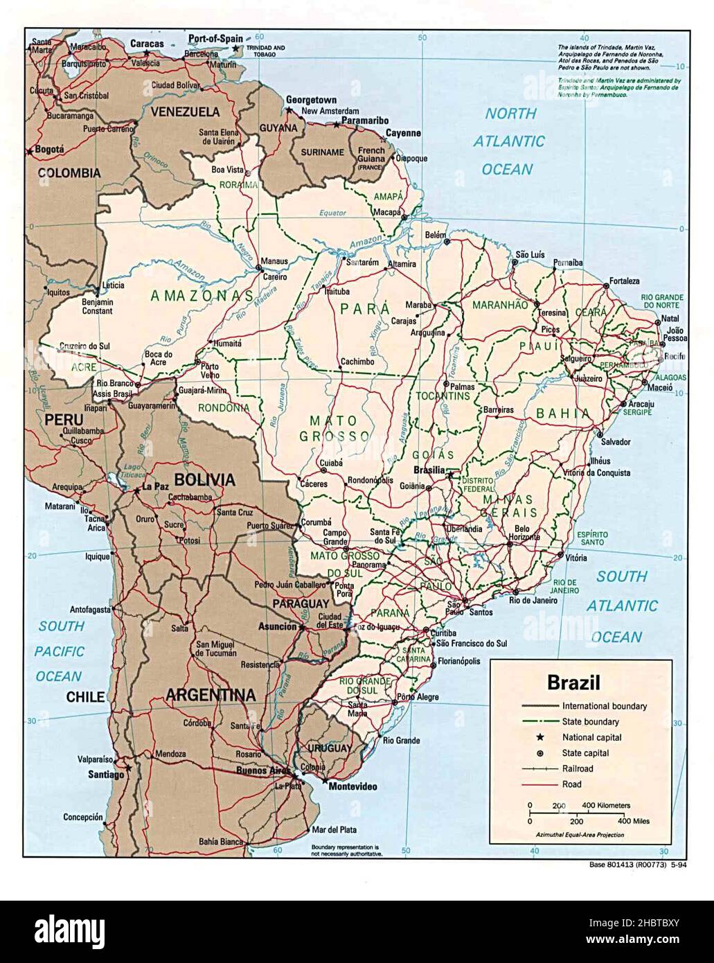 1994 Political map of Brazil Stock Photo - Alamy