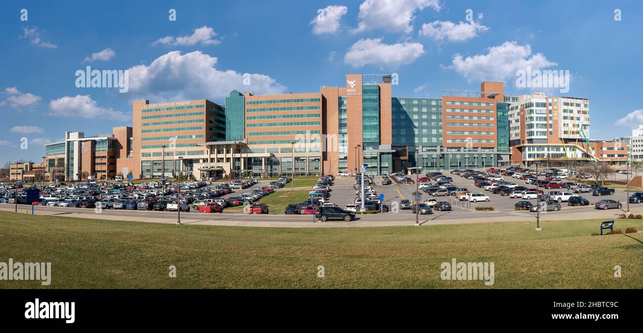 Morgantown, WV - 20 December 2021: WVU Medicine JW Ruby Hospital with ...