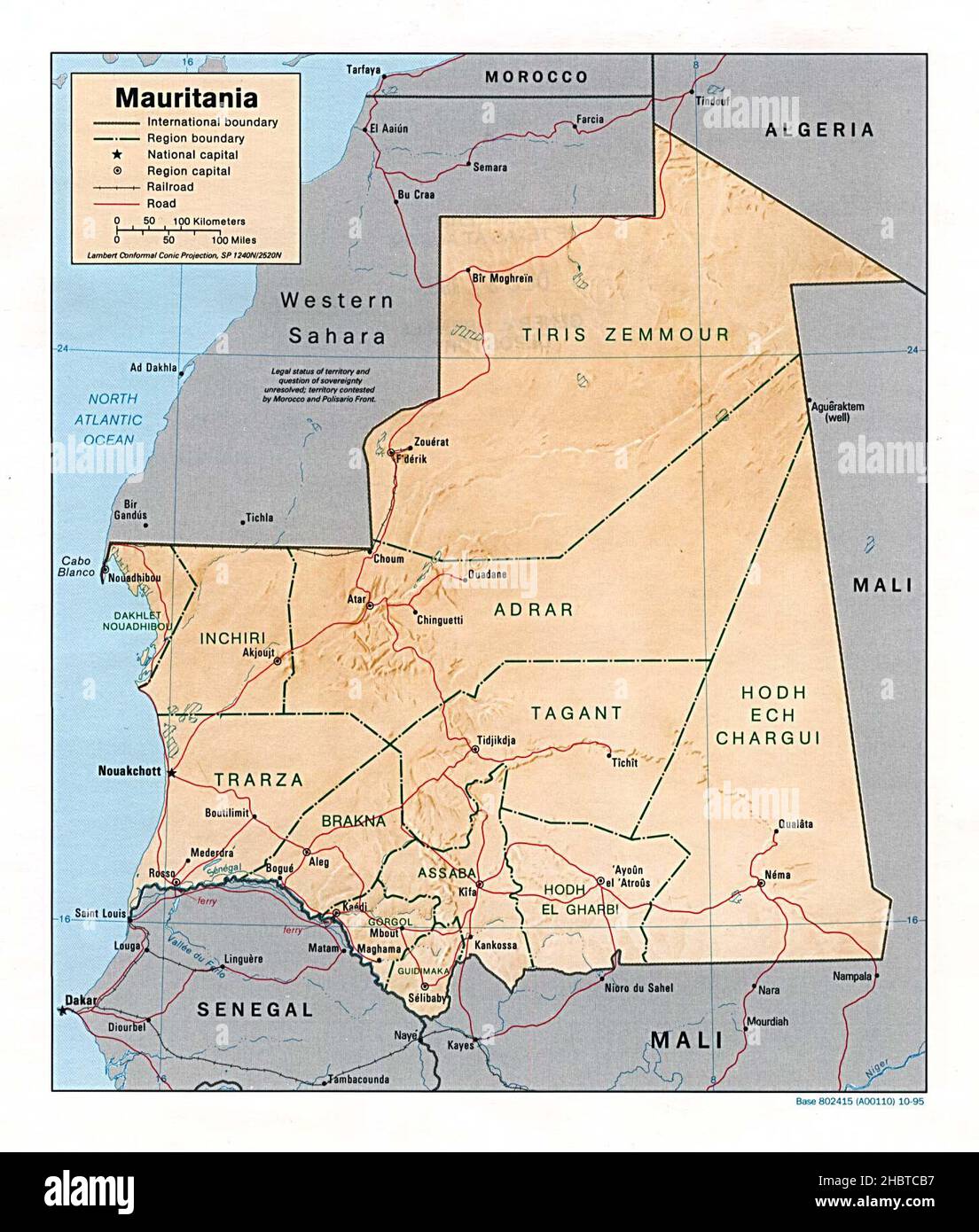 1995 map of mauritania hi-res stock photography and images - Alamy