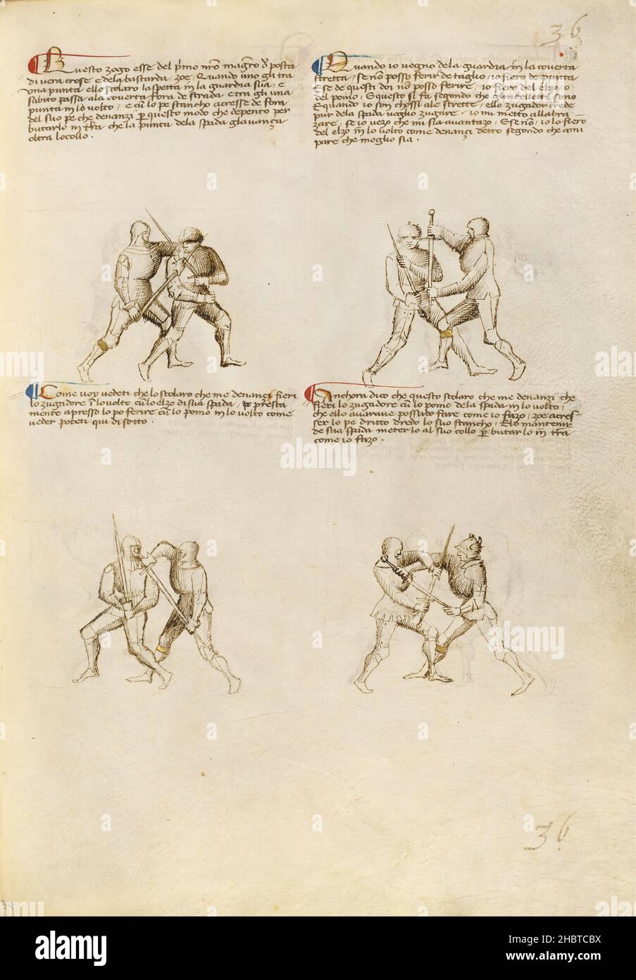 Getty Ms. Ludwig XV 13 34r - Fiore dei Liberi - Combat with Sword ...