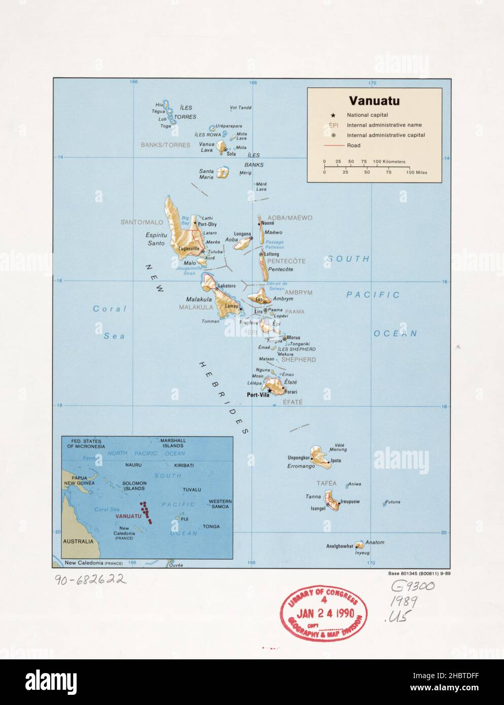 1989 vanuatu map hi-res stock photography and images - Alamy