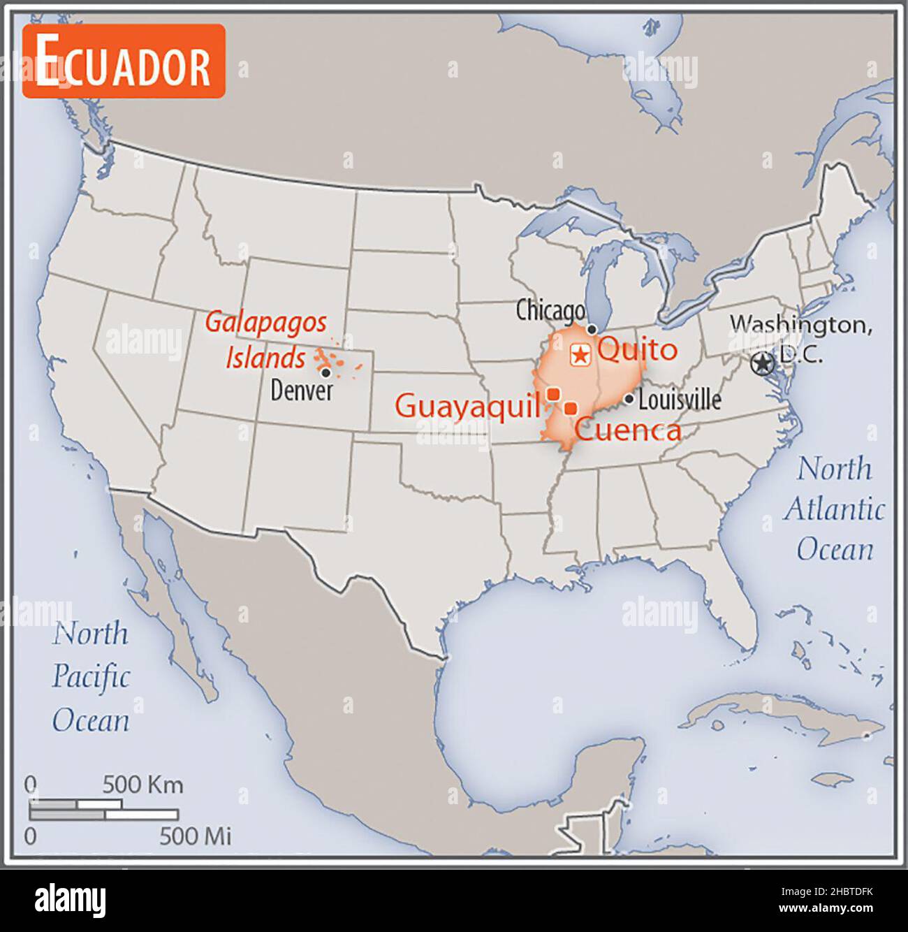 Map of Ecuador ca. 17 February 2017 Stock Photo - Alamy