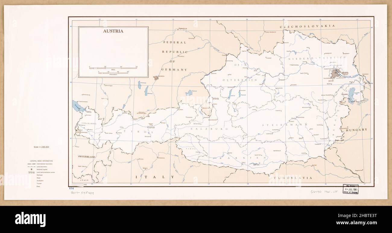 1961 austria map hi-res stock photography and images - Alamy