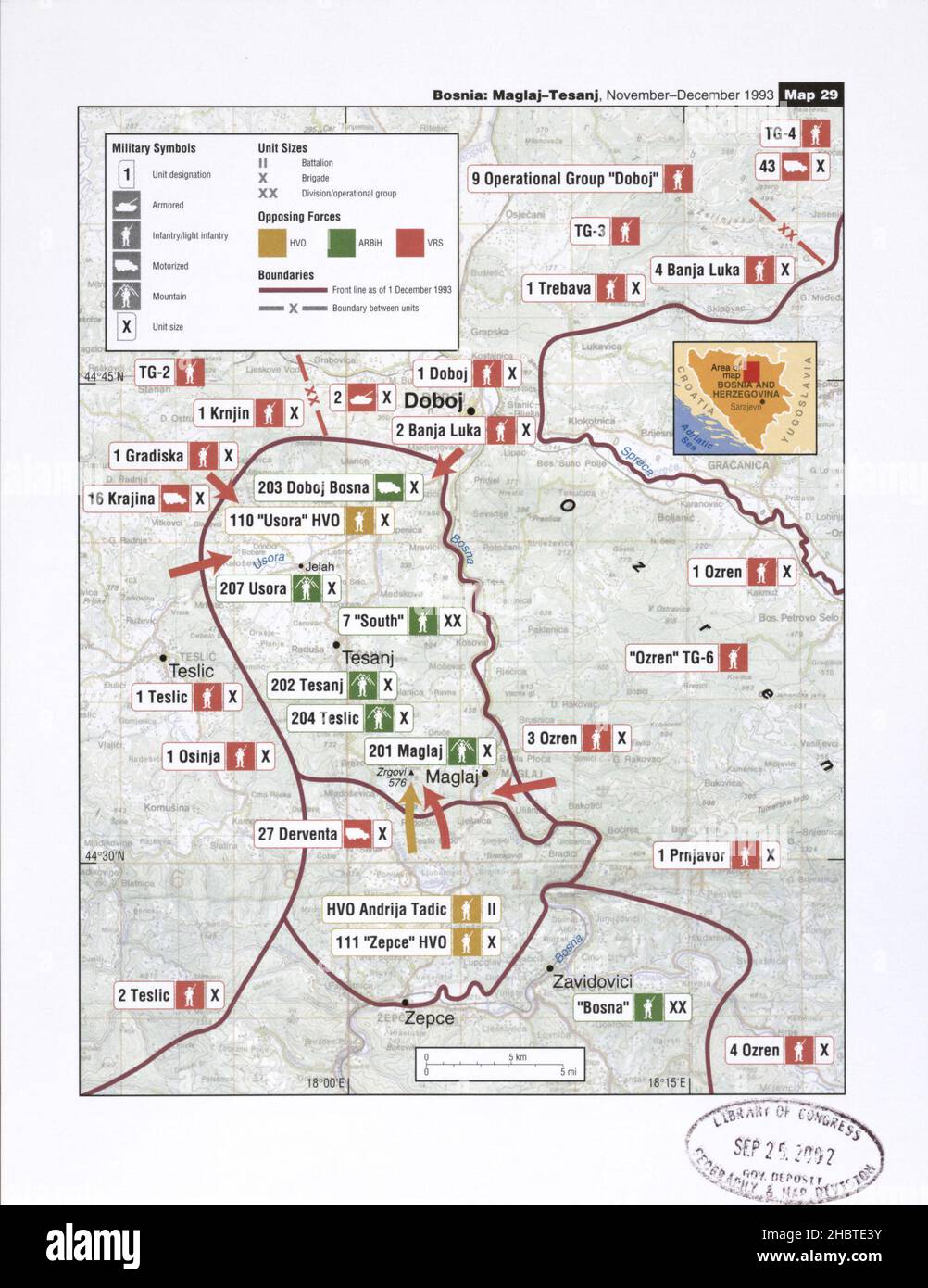 1993 bosnia military map hi-res stock photography and images - Alamy