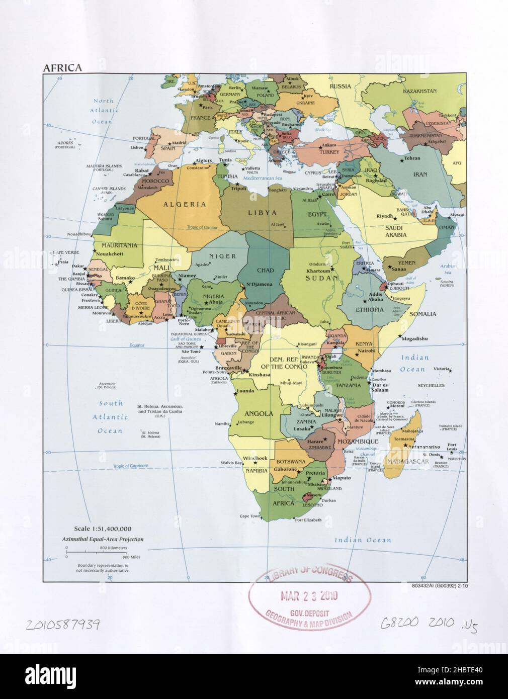Map of Africa ca. 2010 Stock Photo - Alamy