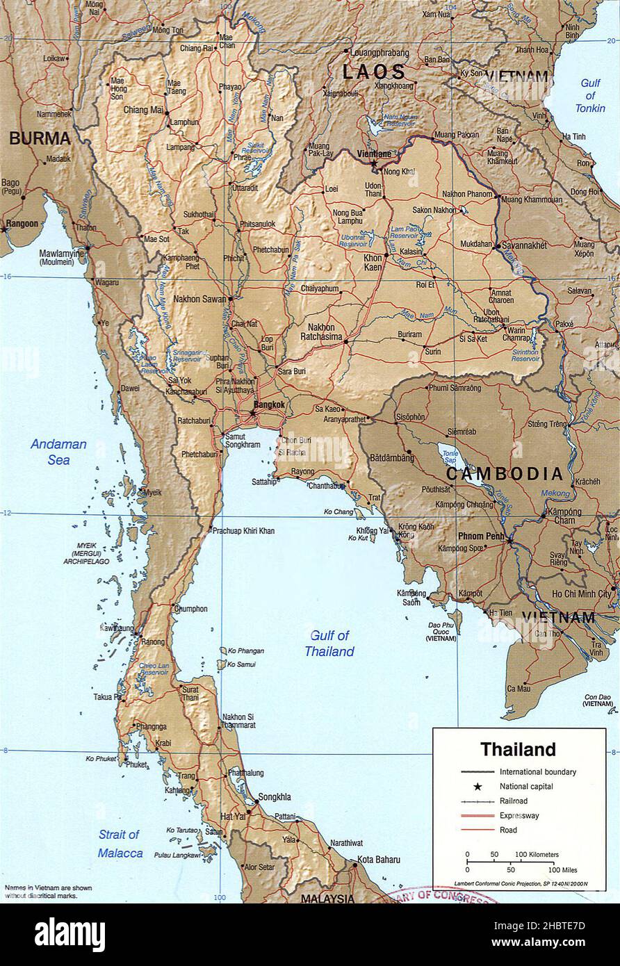 Cia thailand map hi-res stock photography and images - Alamy