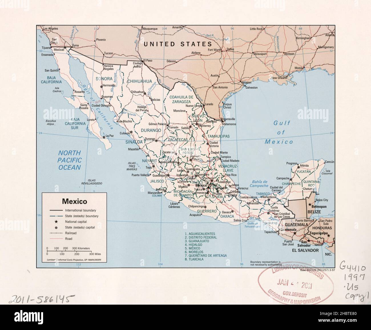 1997 mexico map hi-res stock photography and images - Alamy