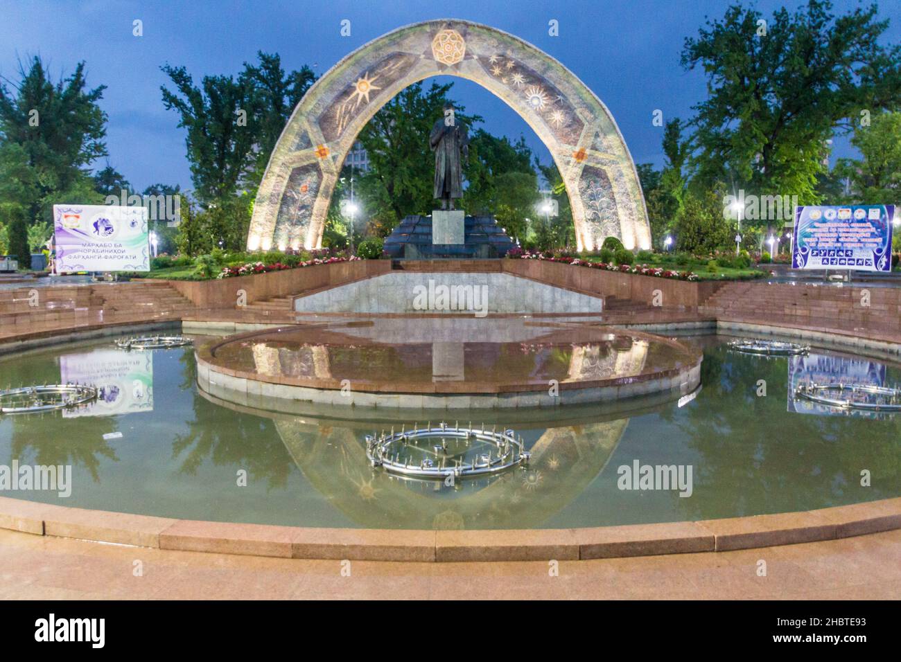 DUSHANBE, TAJIKISTAN - MAY 14, 2018: Monument to Rudaki in Dushanbe ...