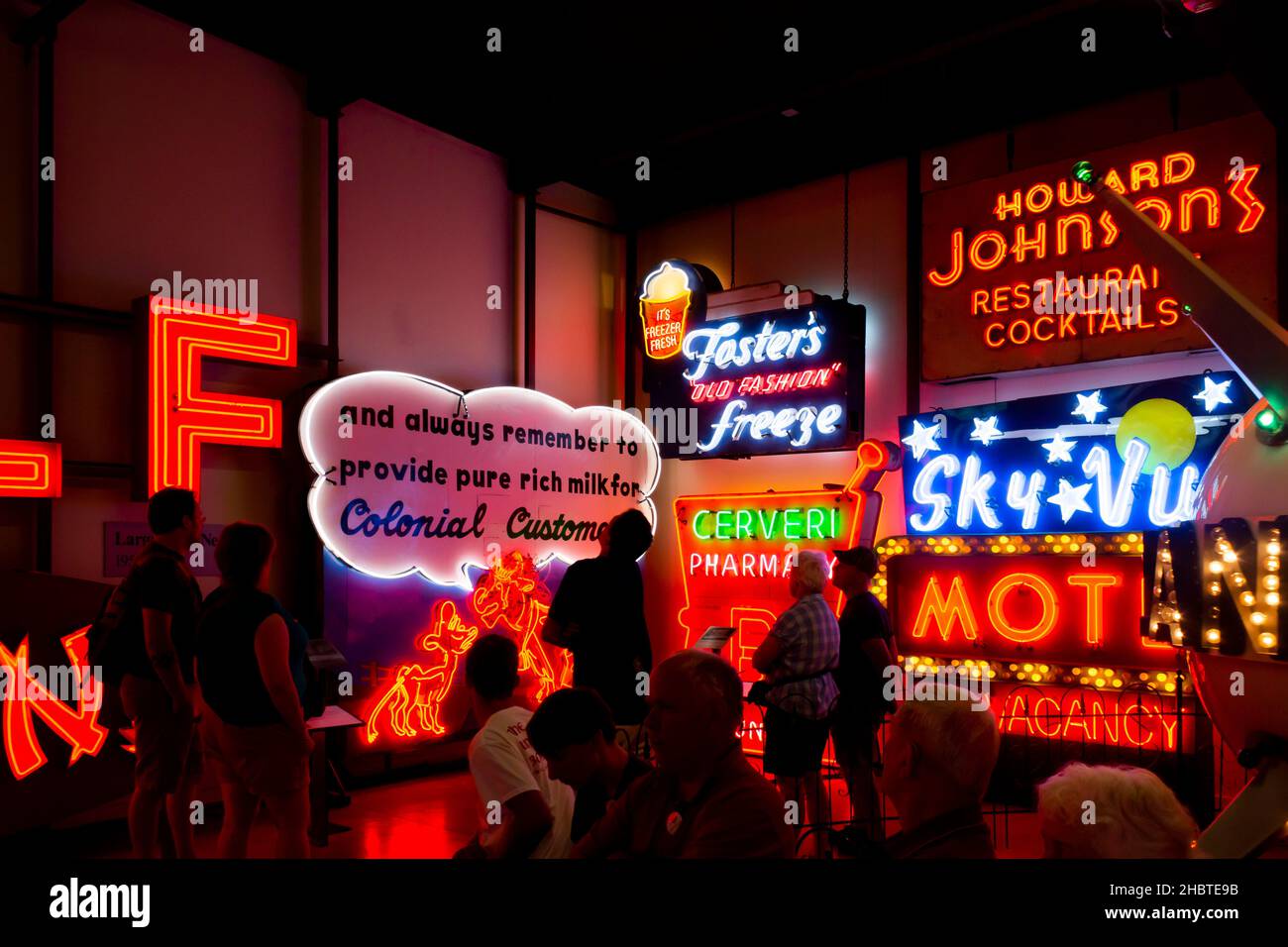 multicoloured illuminated neon signs in display Stock Photo - Alamy