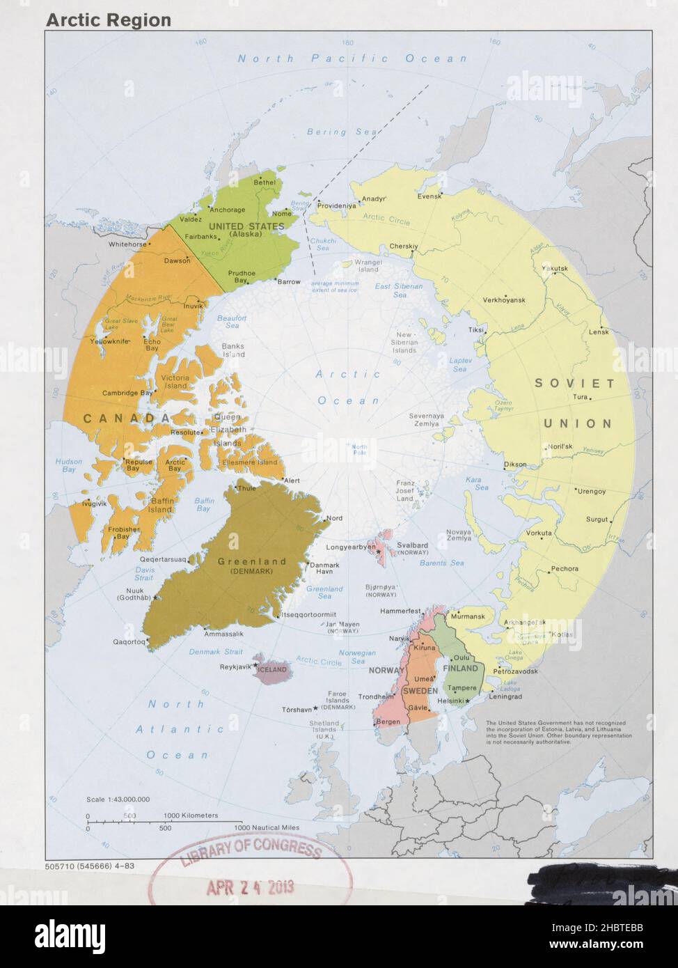 1983 arctic region map hi-res stock photography and images - Alamy