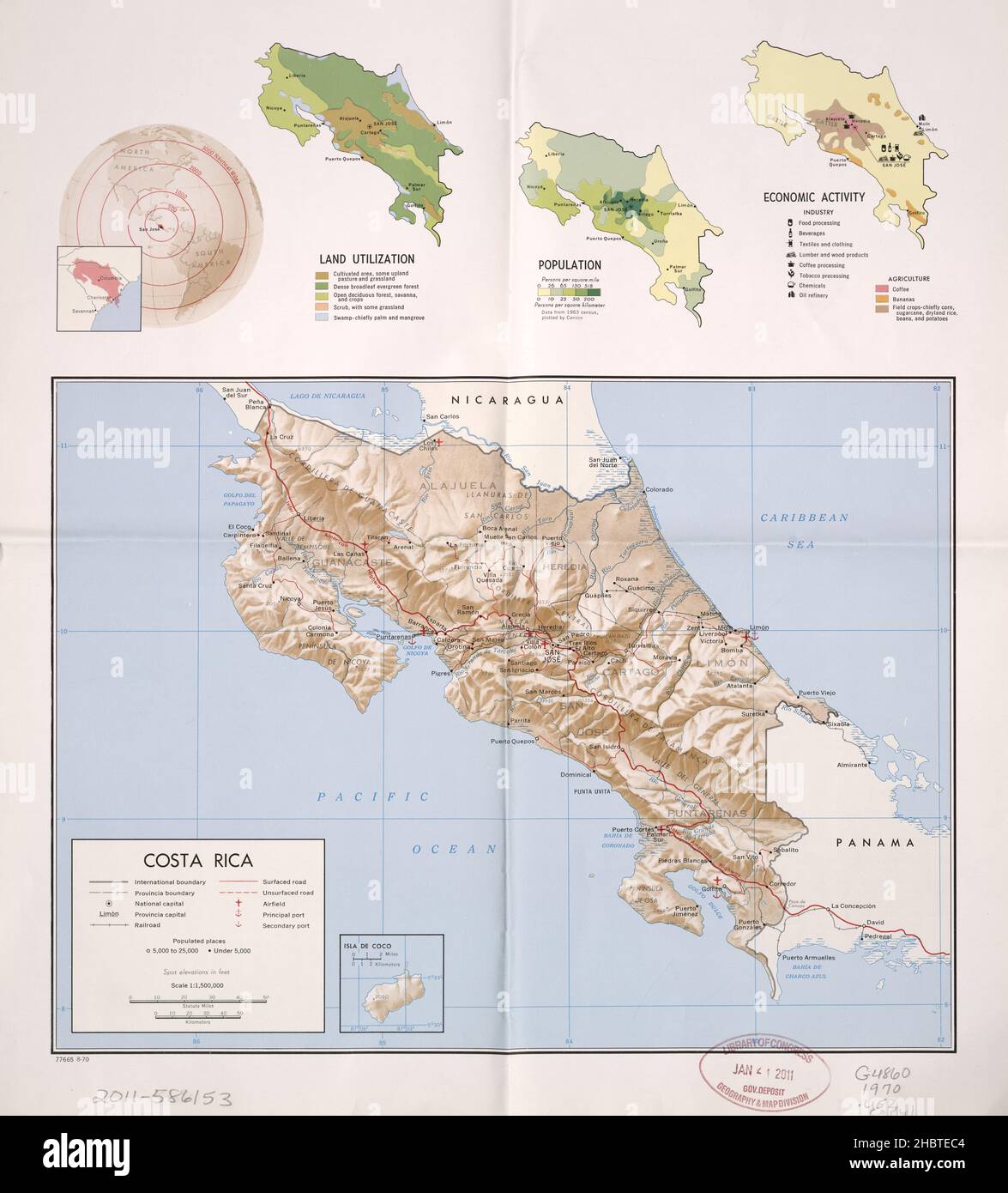 Historical costa rica map hi-res stock photography and images - Alamy