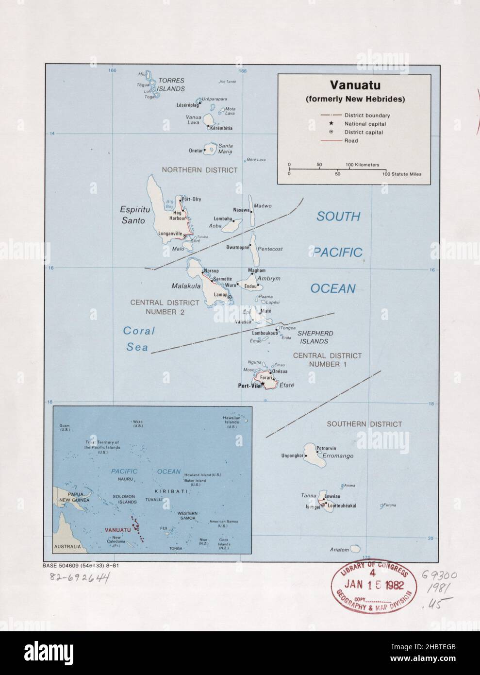 1981 new herbrides map hi-res stock photography and images - Alamy