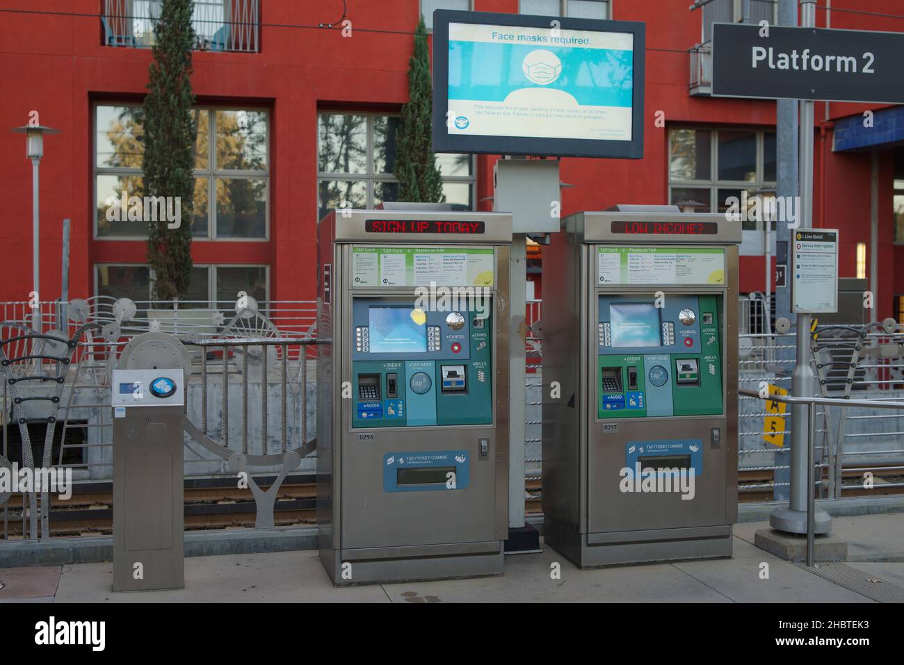 Ticket vending machines shown at the Del Mar Metro Station Stock Photo ...