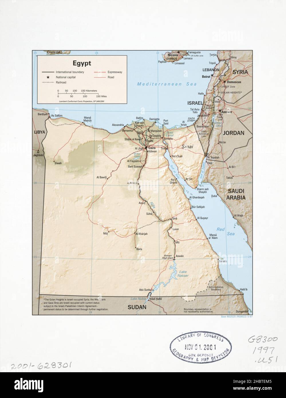 Map of Egypt ca. 1997 Stock Photo - Alamy