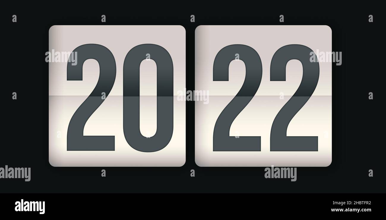 New Year Minimalist concept background in Time Style with Paper ...