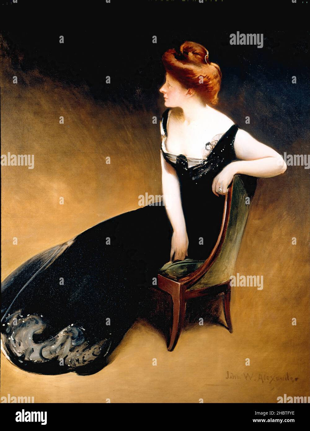John White Alexander - Portrait of Mrs. V, Mrs. Herman Duryea Stock ...