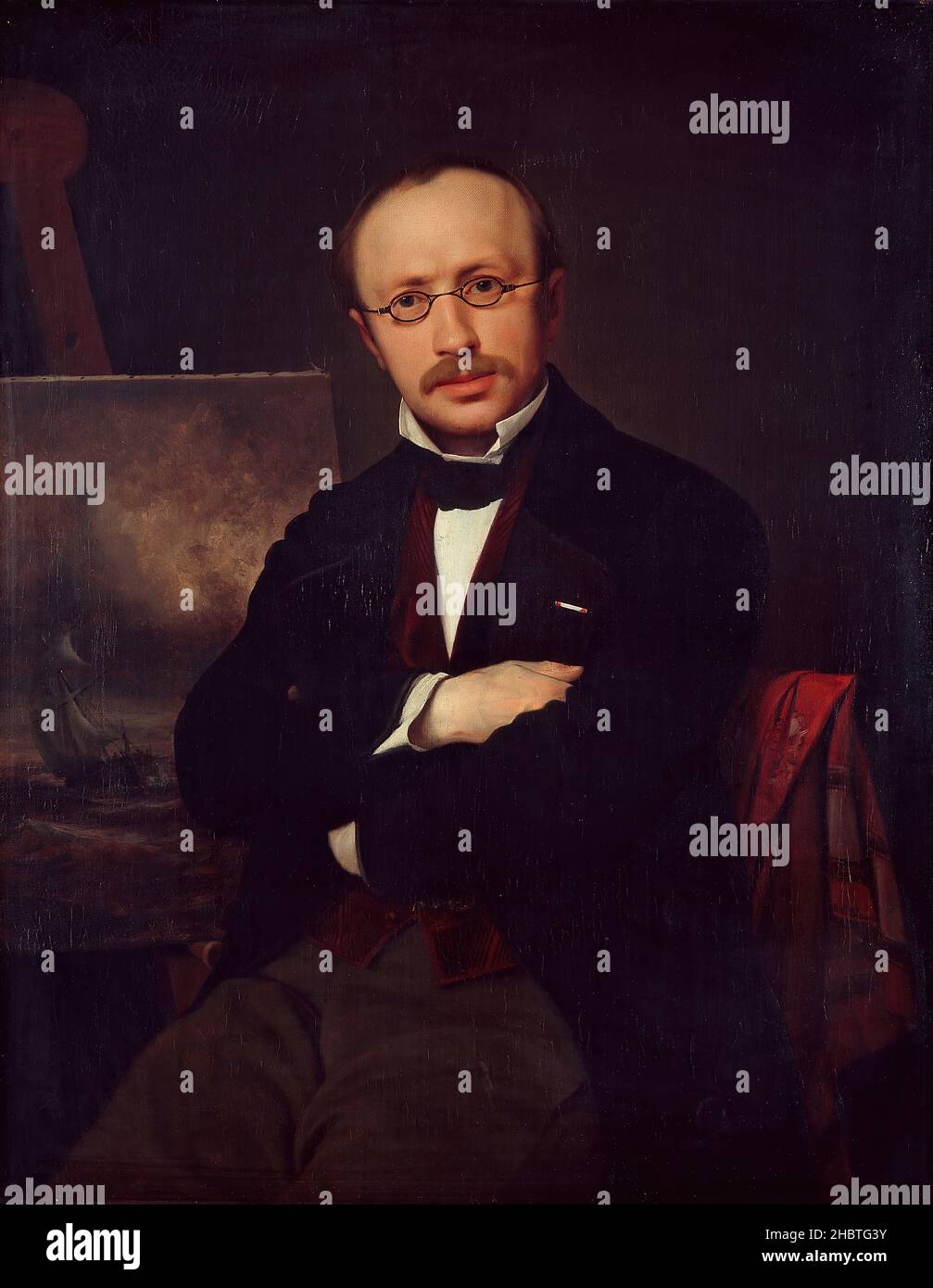 Ditlev Blunck - Portrait of the painter Anton Melbye Stock Photo - Alamy