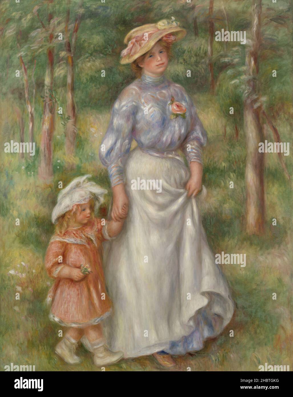 La Promenade - 1906c. - Oil on canvas 164,5 x 129,4 cm - Renoir Auguste ...