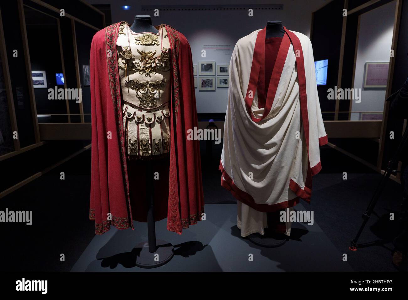 Costumes from the movie Spartacus seen during the presentation of the ...