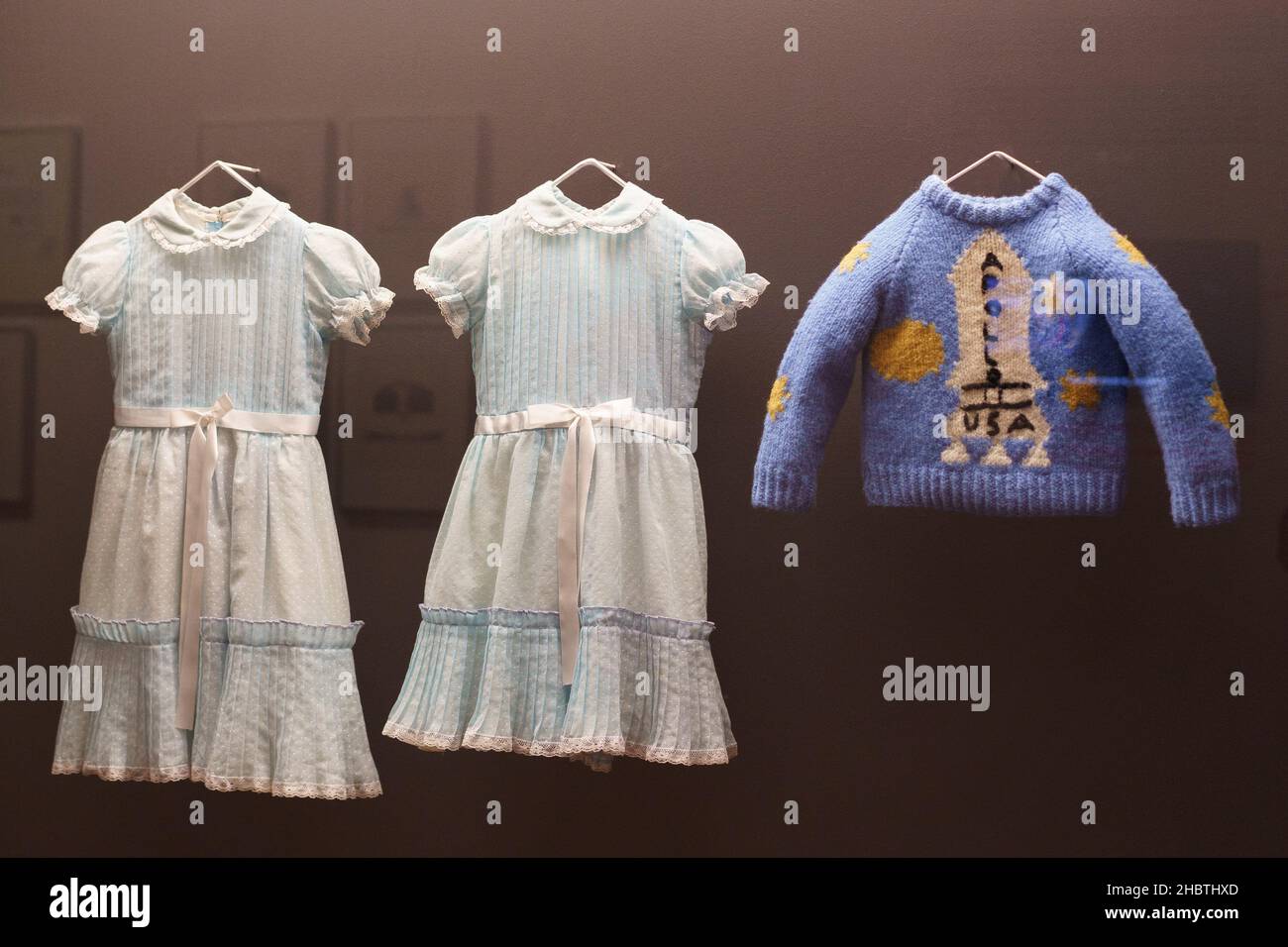 Costumes from the movie The Shining seen during the presentation of the ...