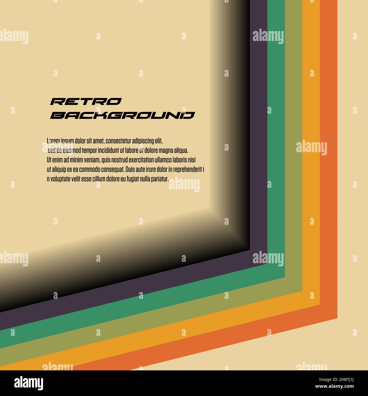 Abstract 1970's background design in simple retro style with stripes ...