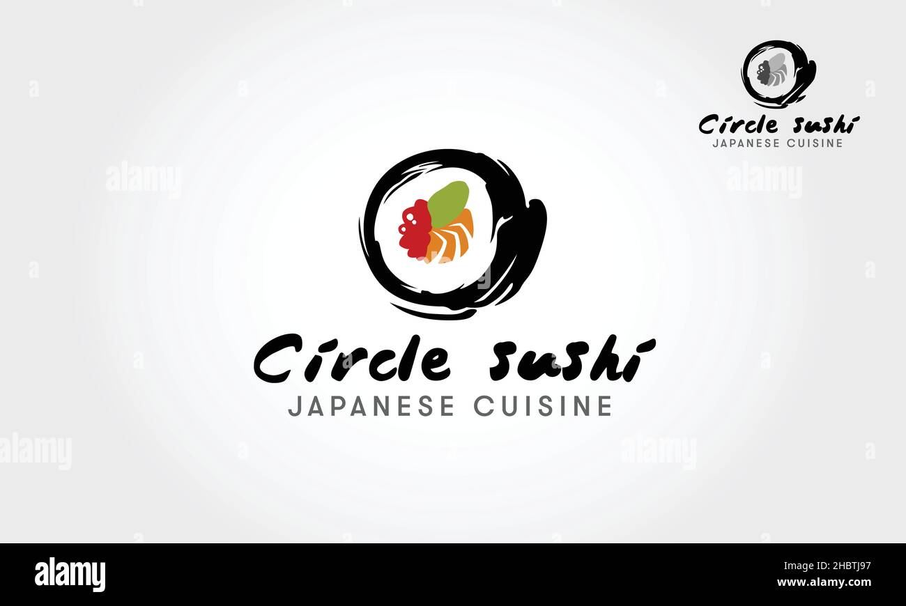 Circle Sushi Japanese Cuisine Modern Logo. Creative Logo Template ...