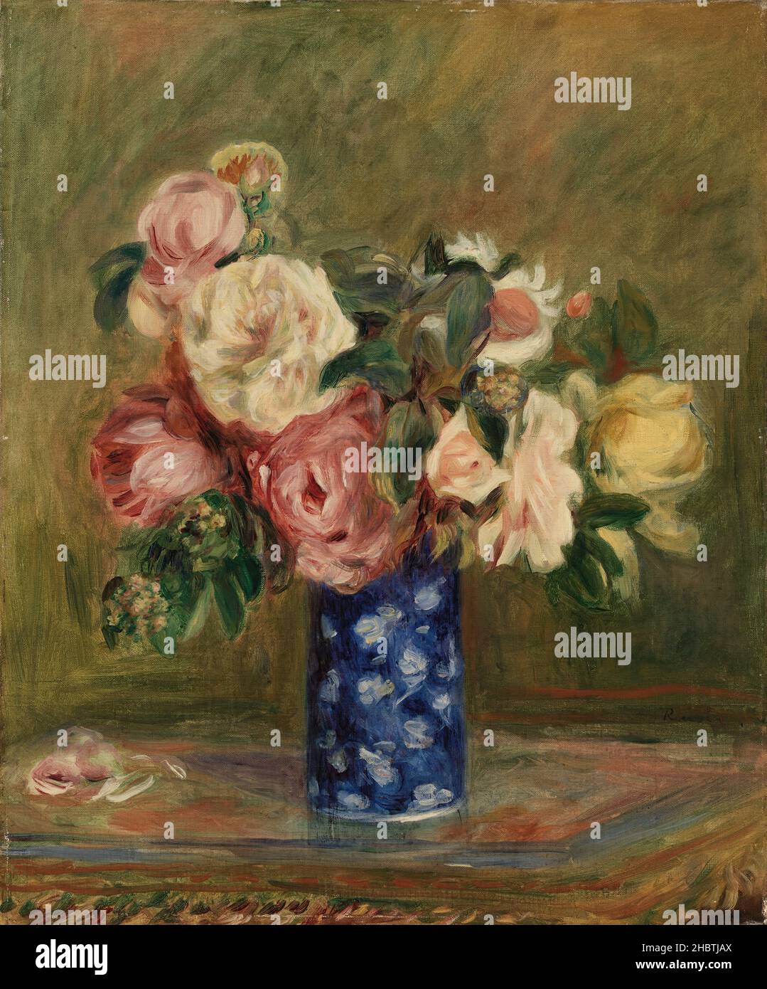Le Bouquet de roses - 1882c. - Oil on canvas 55,5 x 46,5 cm - Renoir ...