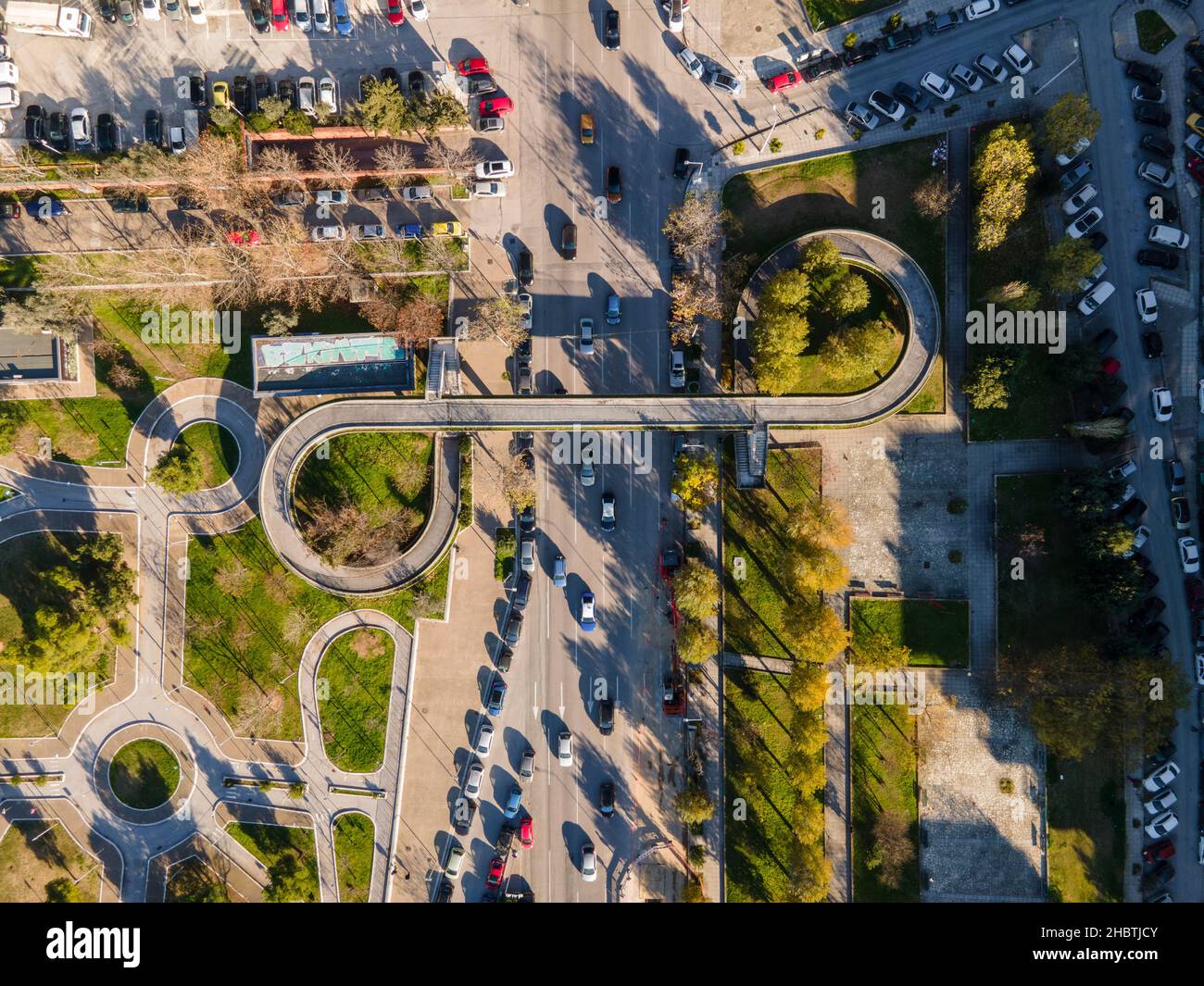 Aerial view of footbridge in Faliro area in Thessaloniki, Greece Stock ...