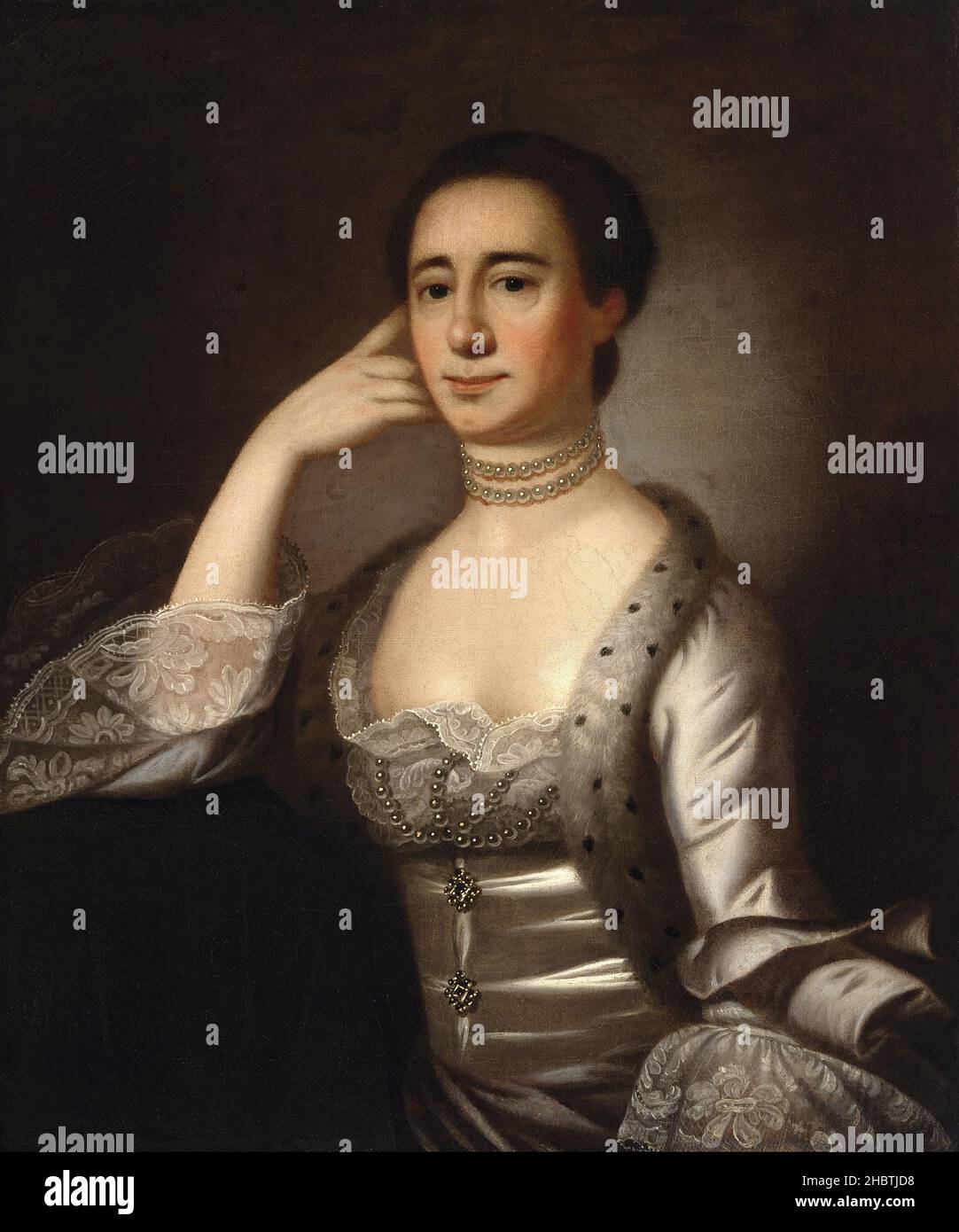 Jeremiah Theus - Portrait of Mrs. John Champneys Stock Photo - Alamy