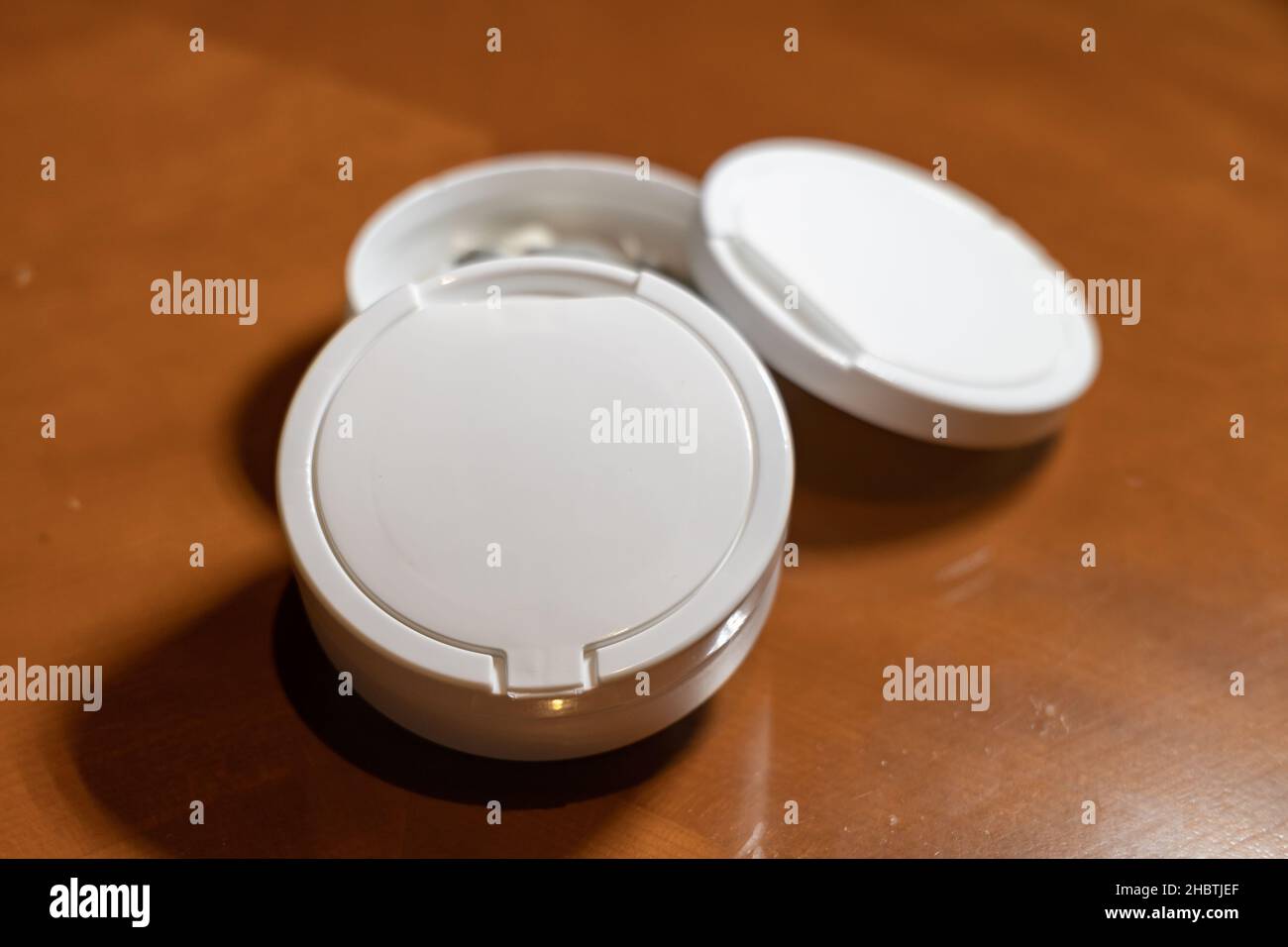 Snus, moist powder tobacco product widely consumed in Norway and Sweden ...