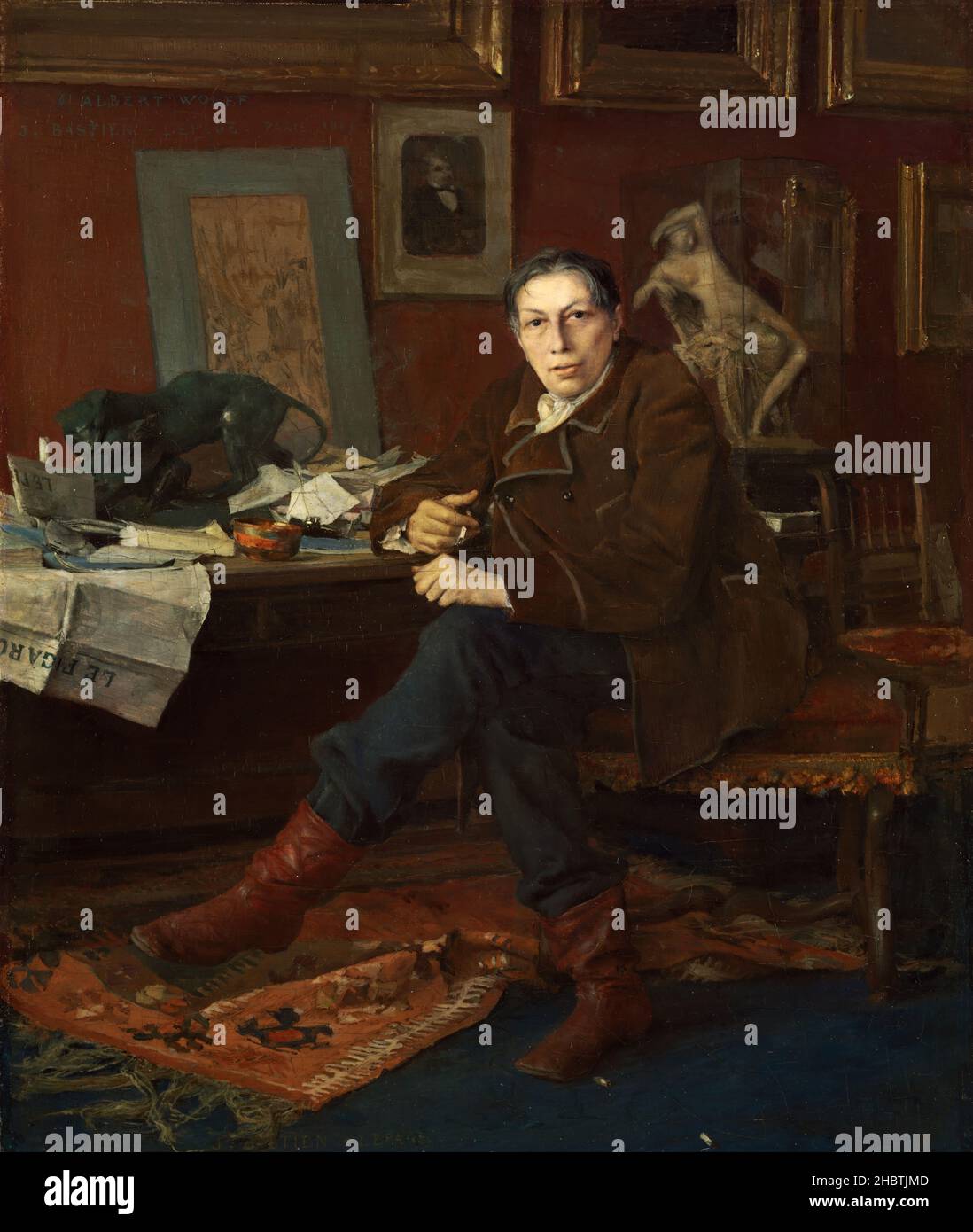 Albert Wolff in His Study - 1881 - oil on wood 32 x 27 cm - Bastien ...