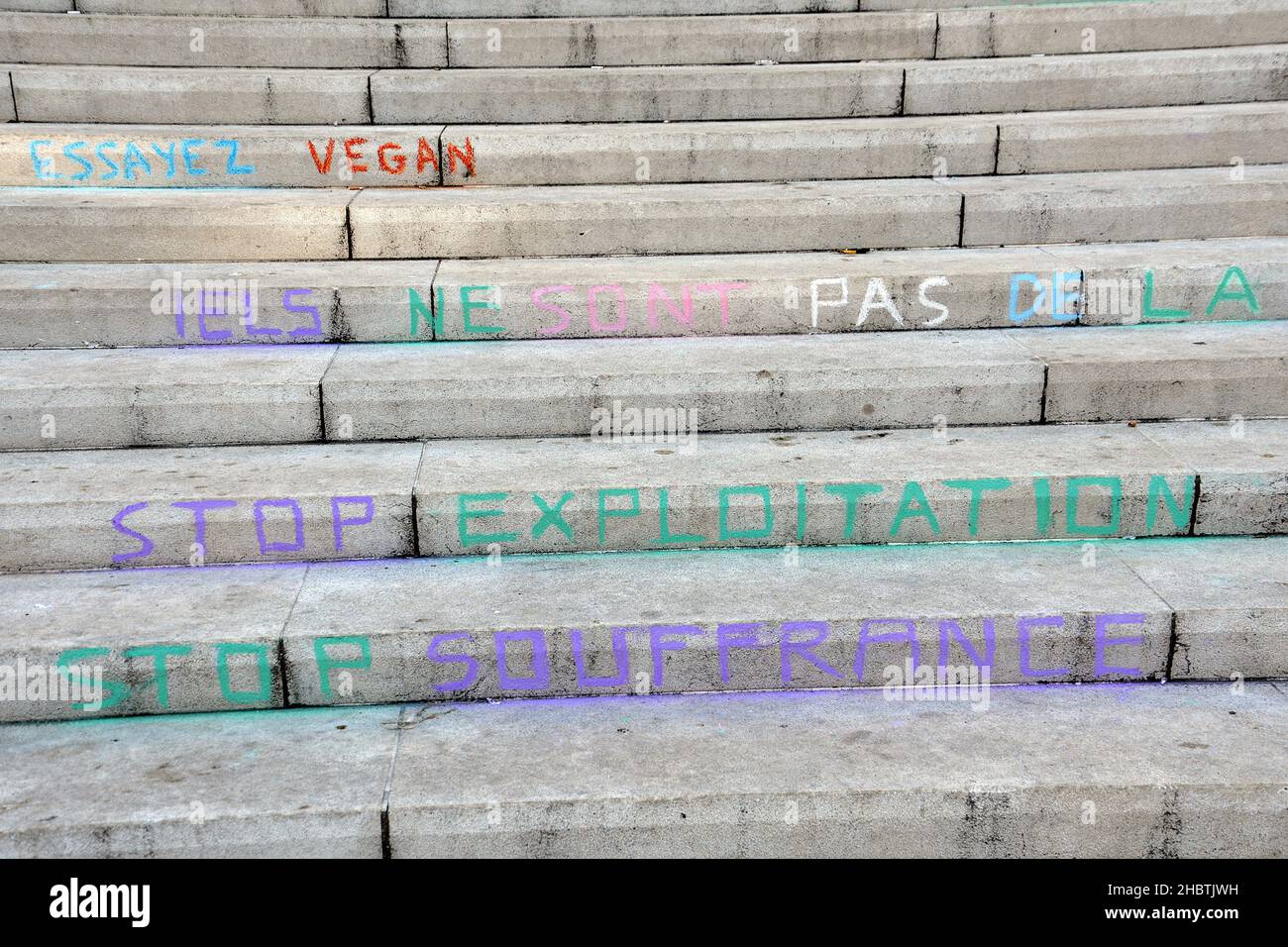 Marseille, France. 18th Dec, 2021. Slogans seen inscribed on the ...