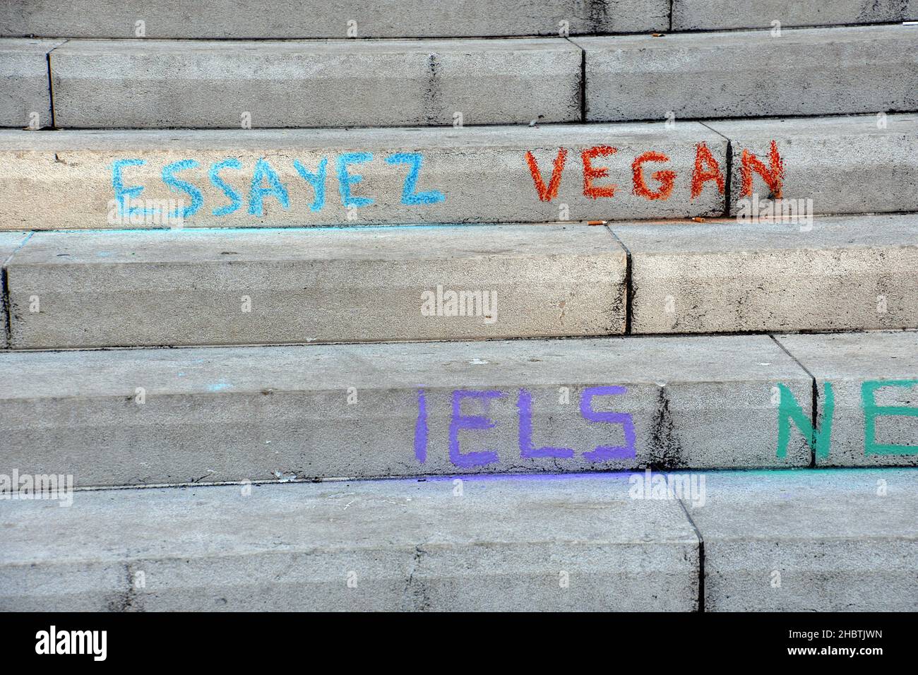 Marseille, France. 18th Dec, 2021. Slogans seen inscribed on the ...
