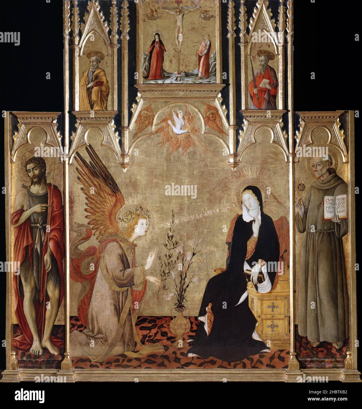 Annunciation with Saints John the Baptist, Bernardine of Siena ...