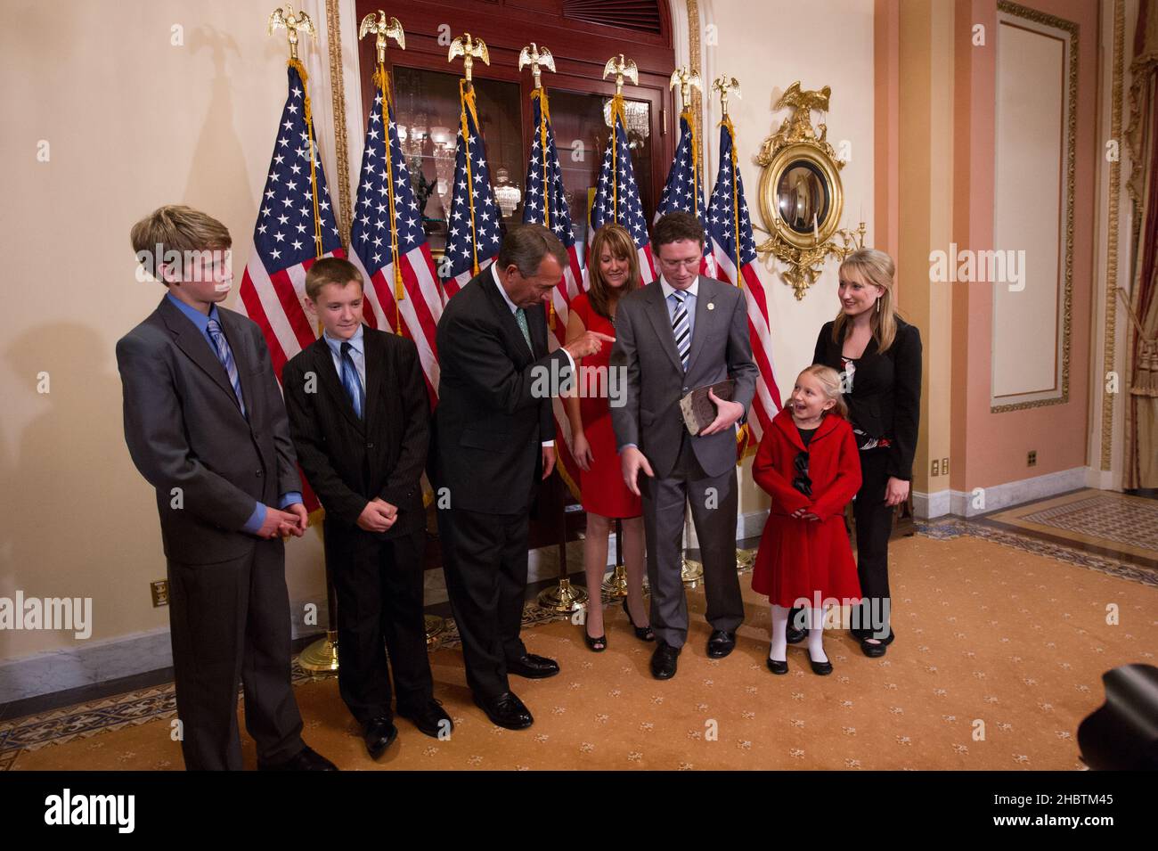 Congressman Thomas Massie being ceremonially sworn-in by Speaker of the ...