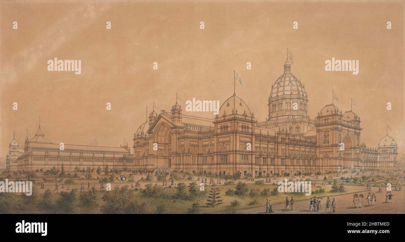 Joseph Reed - The Exhibition Building Melbourne 1880, the South West ...