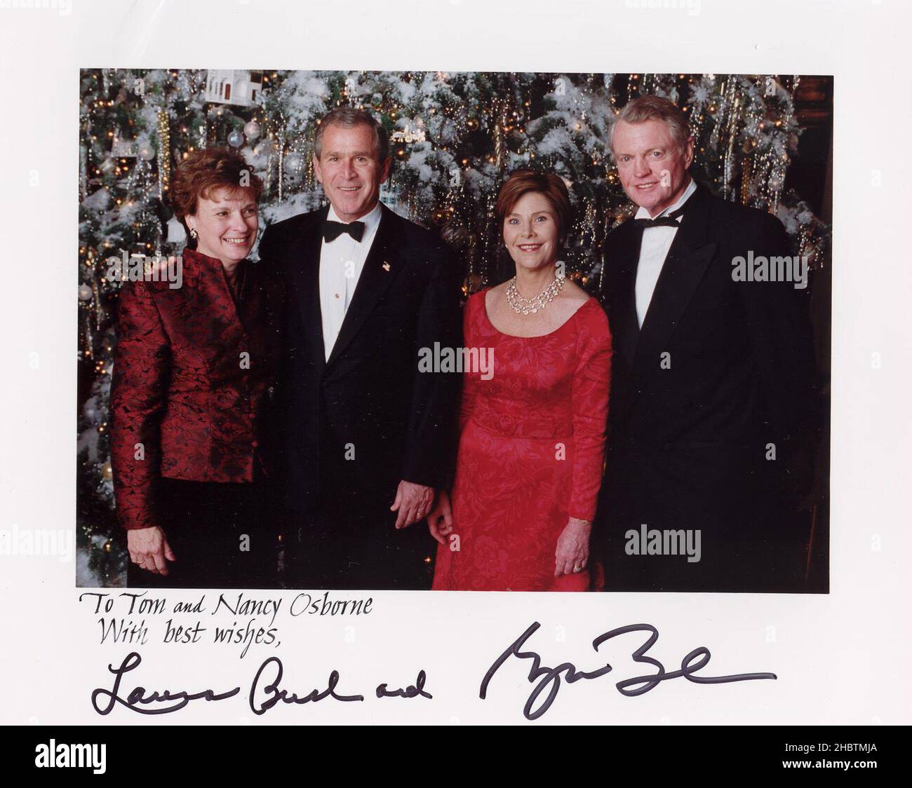 Photo of Rep. Tom Osborne and Mrs. Nancy Osborne with President George ...