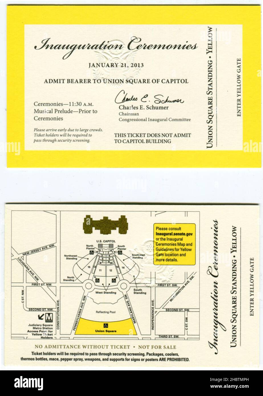 Front and rear images of one of the official color-coded public ...